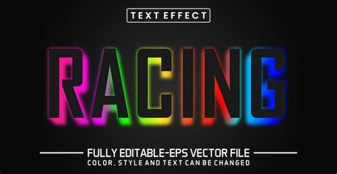 Premium Vector Racing Modern Neon Bright Text Effect Full Editable Text