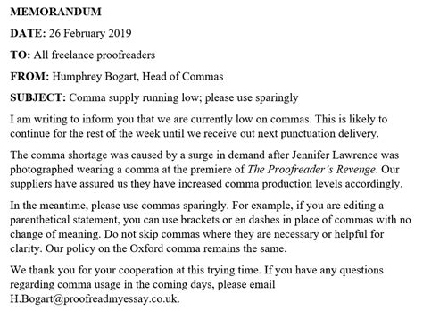 How To Write A Business Memo ProofreadMyEssay S Writing Tips