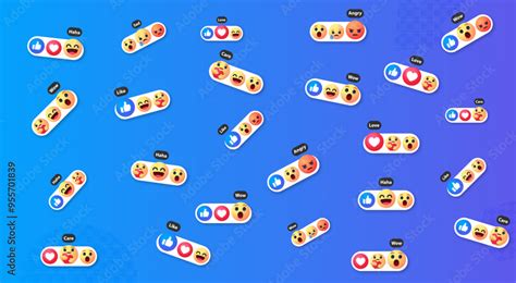 Facebook Reactions Vector Social Media Emoji Reaction Facebook