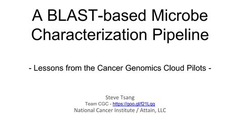 A Blast Based Microbe Characterization Pipeline Ppt