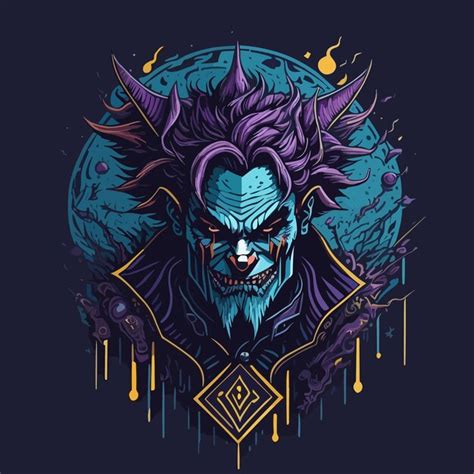 Premium Vector A Vector Digital Art Vintage Tattoo Clown Design