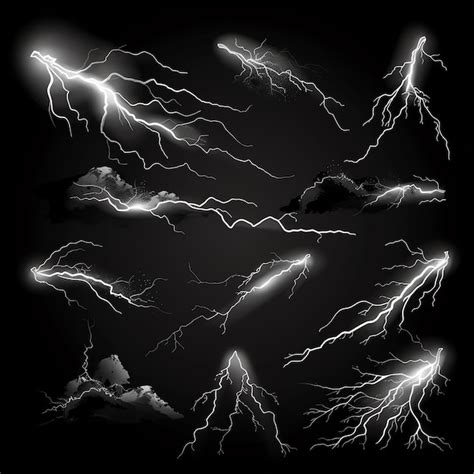 Thunder Effect On Black Background Premium Ai Generated Image