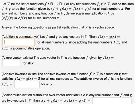 Solved Let V Be The Set Of Functions F R 5 R For Any Two Functions