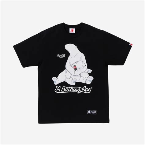 베이프 X 코카콜라 폴라 베어 티셔츠 블랙 Bape Kream