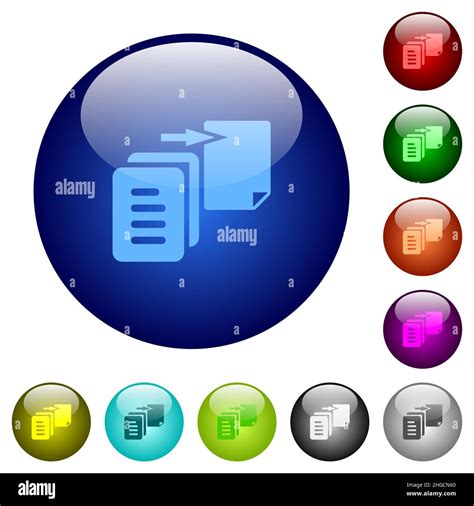 Move File Solid Icons On Round Glass Buttons In Multiple Colors