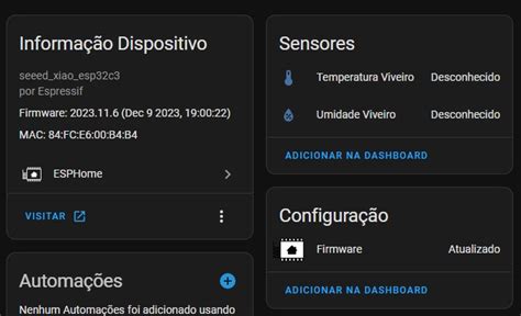Sensor DHT11 Xiao Esp32 C3 seeed studio ESPHome Fórum Home