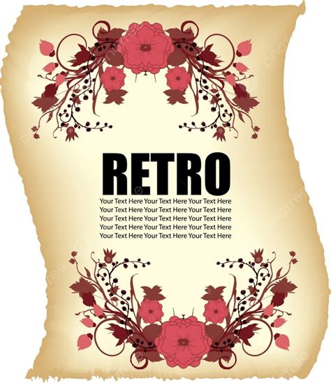 벡터 일러스트 레이 션 복고풍 종이 꽃 템플릿 Psd 다운로드 디자인 자료 다운로드