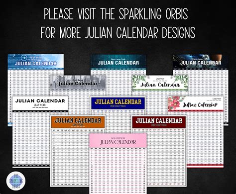 Julian Calendar Military And Government Leaf Design Digital Download Printable PDF
