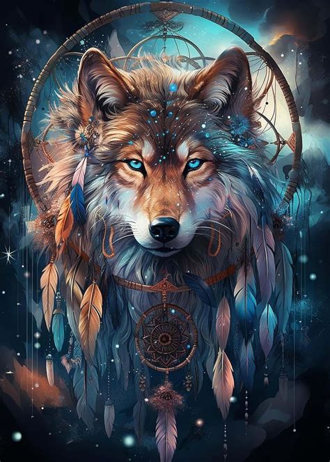 Wolf Diamond Painting Kits For Adults Beginners Dream Catcher Diamond