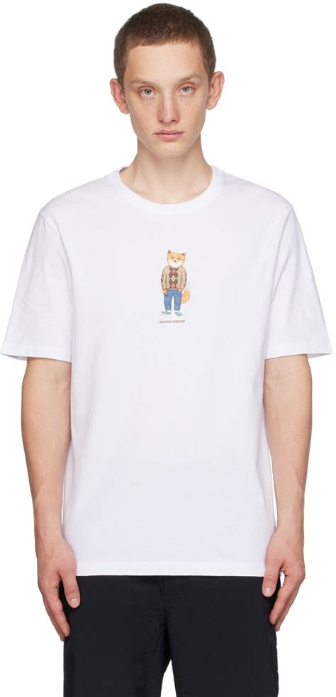 Maison Kitsuné White Dressed Fox T Shirt Maison Kitsune