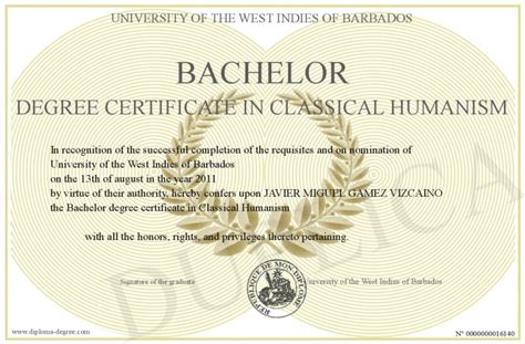Bachelor Degree Certificate Diploma