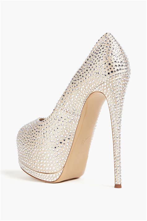 Giuseppe Zanotti Sharon 115 Crystal Embellished Satin Platform Pumps