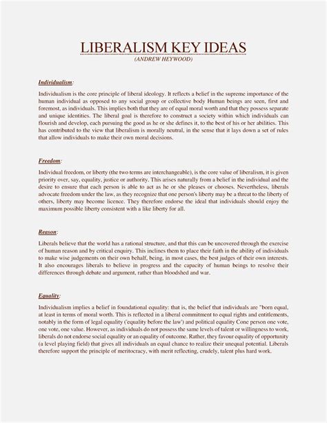 Liberalism KEY Ideas LIBERALISM KEY IDEAS ANDREW HEYWOOD Individualism Individualism Is The