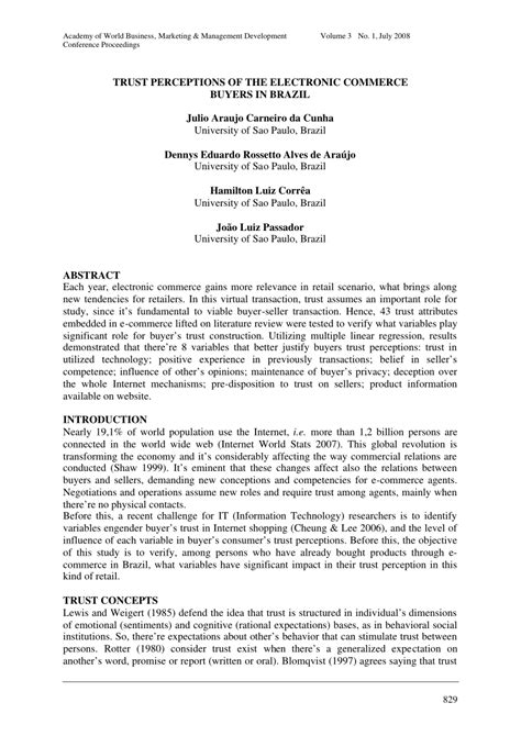 (PDF) Trust Perceptions of the Electronic Commerce Buyer