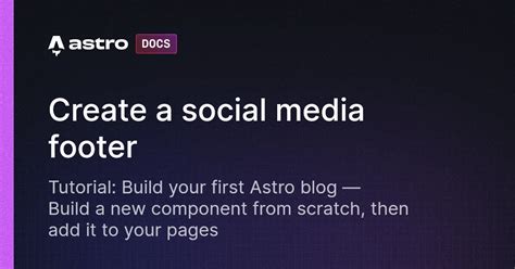 Create a social media footer Astro中文文档 Astro中文网