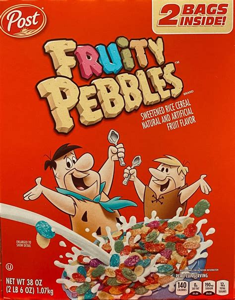 Post Fruity Pebbles Breakfast Cereal 38 Oz Bulk Box 2 Bags Free