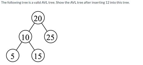 Solved The Following Tree Is A Valid Avl Tree Show The Avl