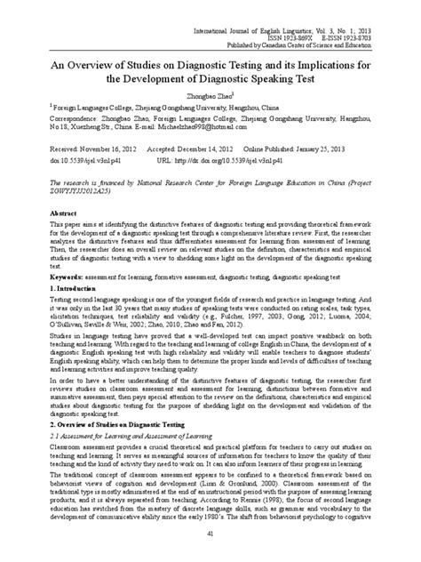 Diagnostic Speaking Test Overview Pdf