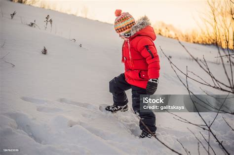 빨간 겨울 옷을 입은 귀여운 소년은 눈 속에서 재미있게 지내습니다 겨울 재미 야외 개념 12월에 대한 스톡 사진 및 기타 이미지 12월 4 5세 가족 Istock