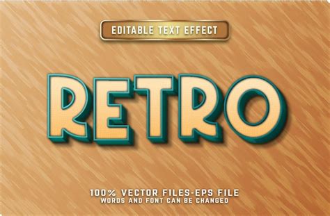 Vectores Premium De Efecto De Texto Editable Retro Vector Premium