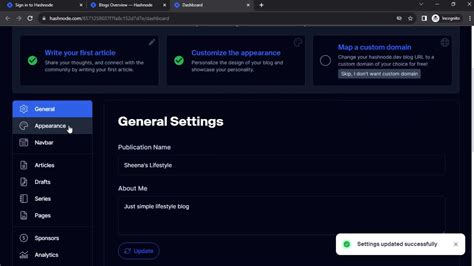 Hashnode Managing Blog Flow On Web Page Flows