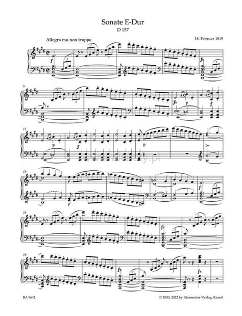 Franz Schubert Piano Sonatas I III Sonaty Fortepianowe Kompletne Wydanie Nuty Na Fortepian