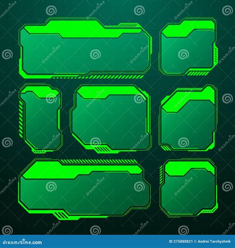 Green Futuristic Hud Ui Elements Sci Fi User Interface Text Boxes