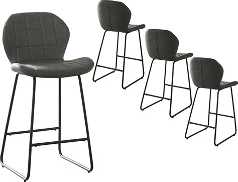 Hipihom Bar Stools Set Of 4 Modern Pu Leather Bar Height