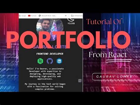 React Portfolio Tutorial YouTube