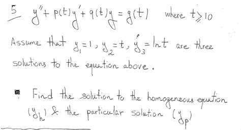 Solved Find The Solution To The Homogeneous Equation Y H And
