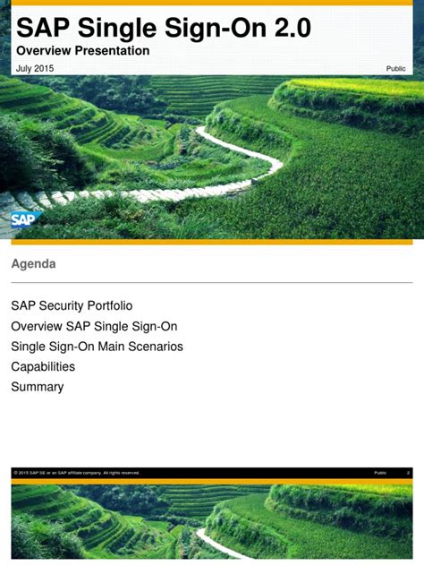 Sap Single Sign On 20 Overview Presentation Pdf Password Authentication