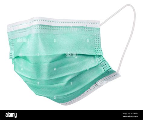 Green Medical Protective Face Or Surgical Earloop Mask Isolated On