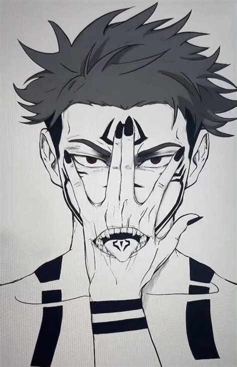 Sukuna X Eyes Of Heaven Sketsa Membuat Sketsa Cara Menggambar