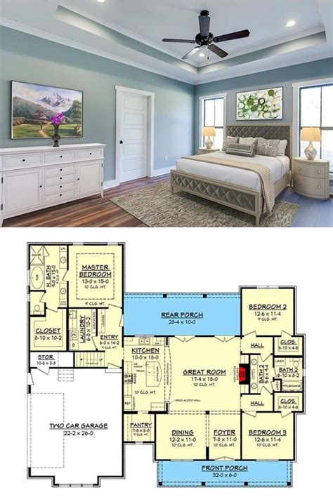 The Floor Plan For This Bedroom And Living Room Are Shown In Two
