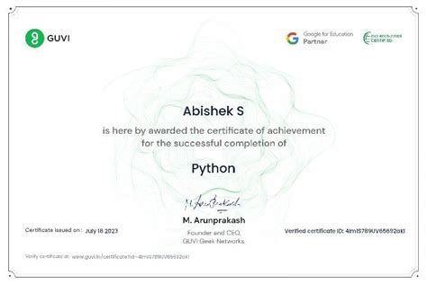 Abishek S On Linkedin Pythoncertification Givicourses Pythonprogramming Codingjourney