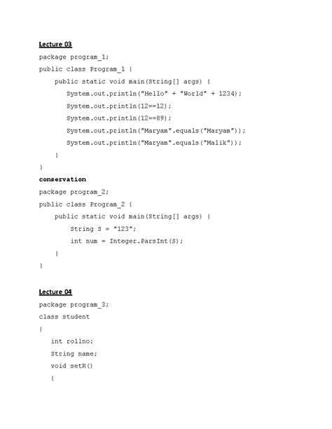 Cs506 Code This Is Easy And Accurate Code Of Java Lecture 03