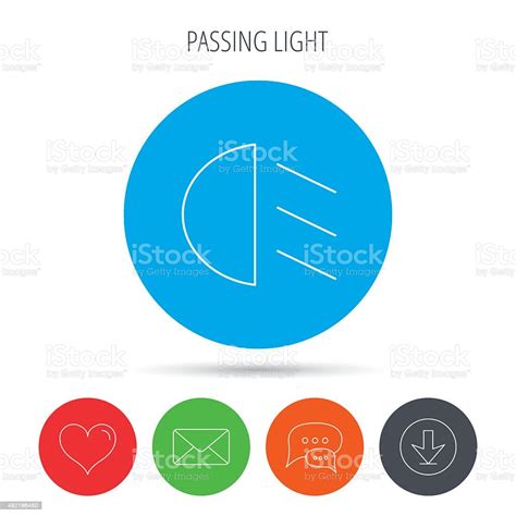 Passing Light Icon Dipped Beam Sign Stock Illustration Download Image