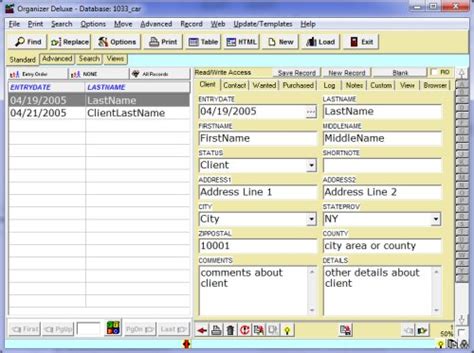 Free Car Sales Detailed Database Template For Organizer Deluxe And Pro