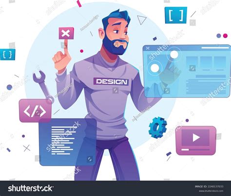 Vector Web Development Programmer Engineering Coding Stock Vector
