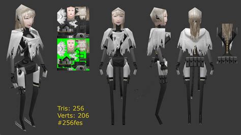 256fes Jin Ching Lim Low Poly Models Character Turnaround Blender