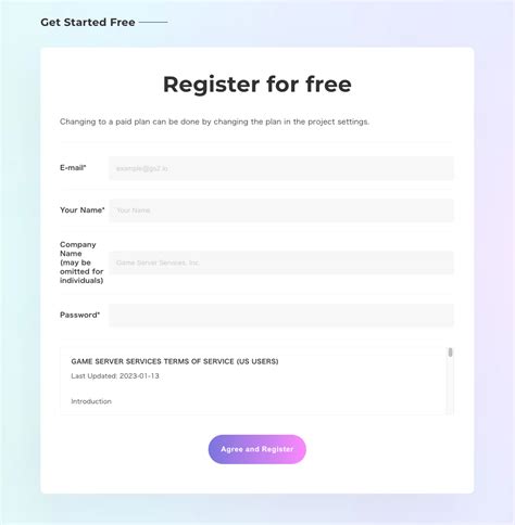Register A Gs2 Account Game Server Services Docs