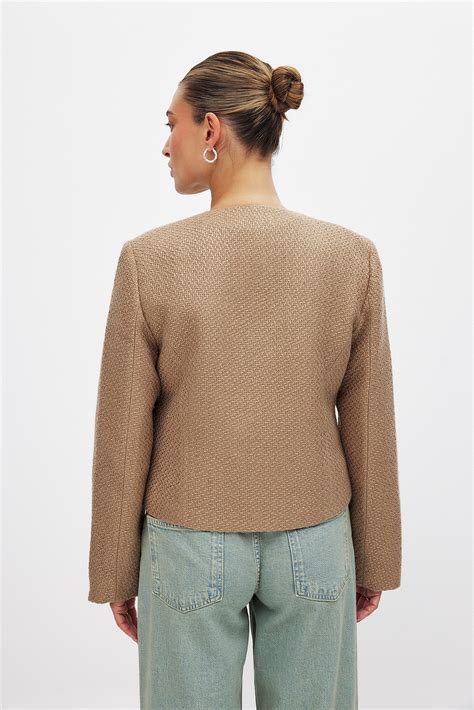 Tweed Jacket Beige Na Kd