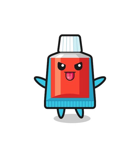 Premium Vector Naughty Toothpaste Character In Mocking Pose