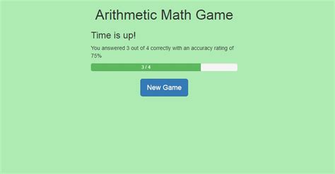 Arithmetic Math Game Using Html And Css In Vanillajs With Source Code Sourcecodester