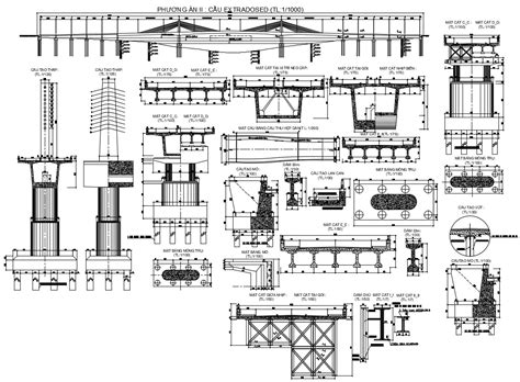 Rcc Bridge Structure Detail Plan And Elevation 2d View Cad Block Layout