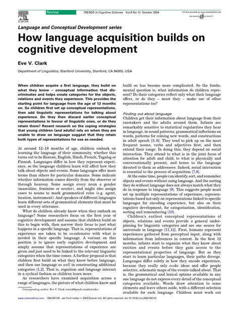 How Language Acquisition Builds On Cognitive Development Pdf