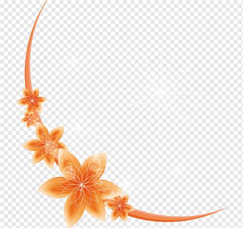 Circulo De Flores Laranja Png Fronteira De Flor Circular Continental