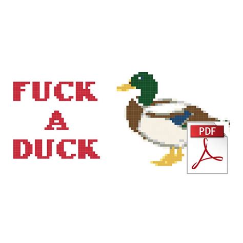 Fuck A Duck Downloadable Sweary Cross Stitch Pdf Pattern Etsy