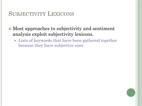 Ppt Subjectivity And Sentiment Analysis From Words To Discourse