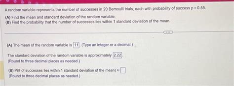 solved a random variable represents the number of successes